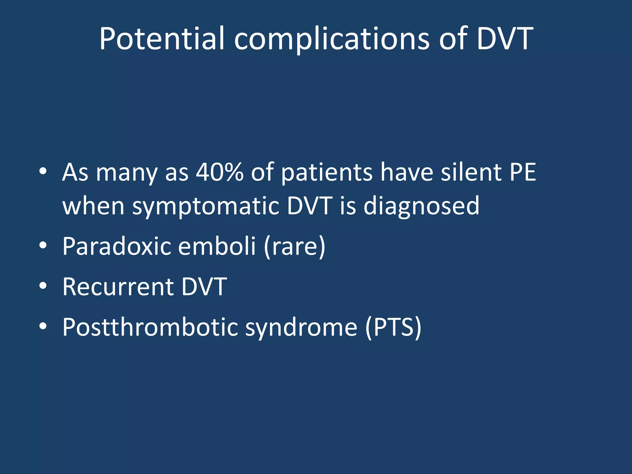 Dvt diagnosis and management | PPTX