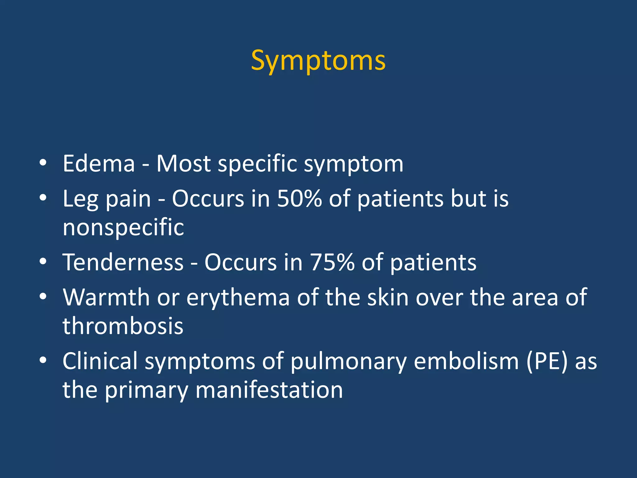 Dvt diagnosis and management | PPTX