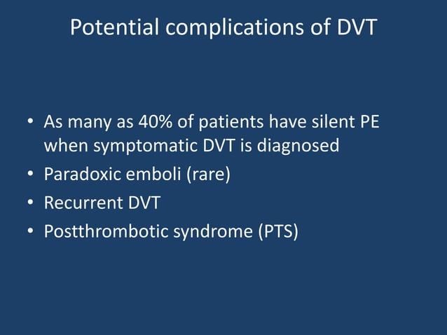 Dvt diagnosis and management | PPTX | Blood Disorders | Diseases and ...