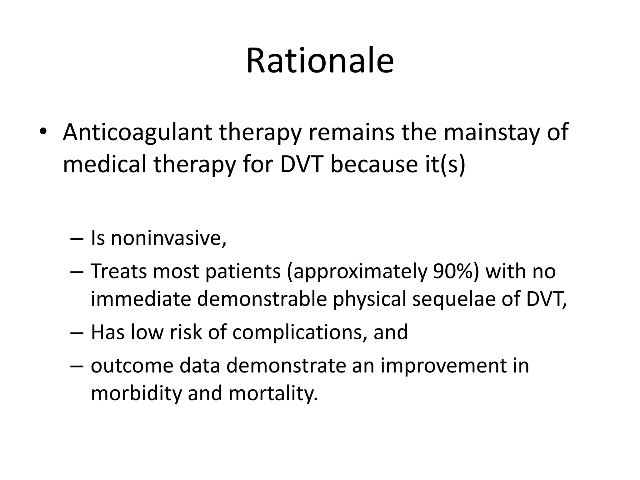 Anticoagulation in Deep Vein Thrombosis (According to American College ...