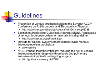 Preventing DVT in Hospitalized Patients | PPT