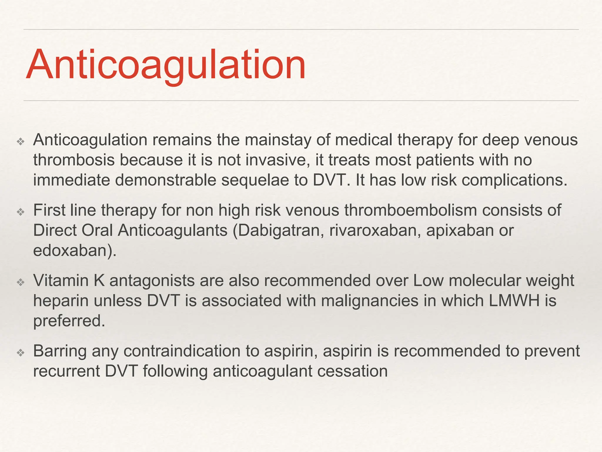 Risk Factors, Prevention, Management of DVT | PPTX