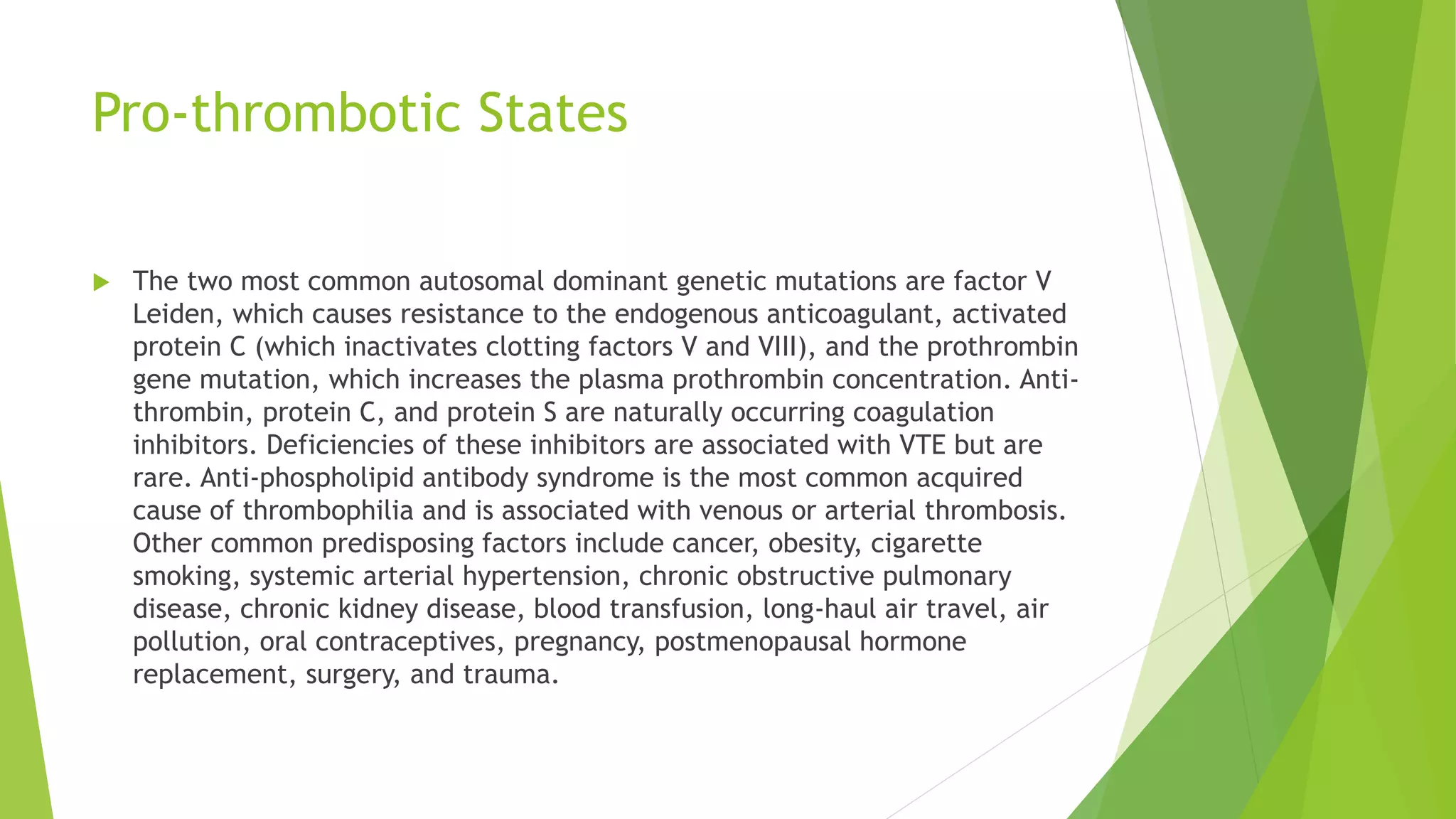 vascular thromboembolic diseases | PPTX