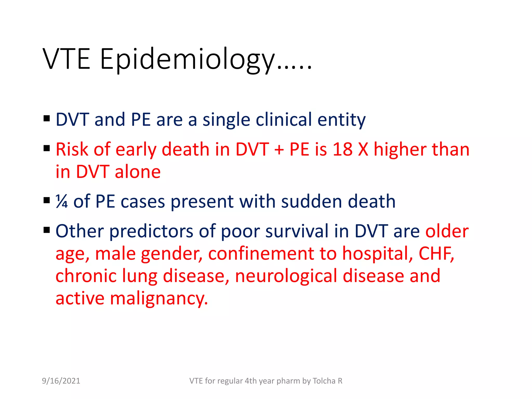Pharmacotherapy of Venous thrombo embolism | PPTX