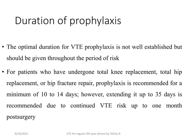 Pharmacotherapy of Venous thrombo embolism | PPTX