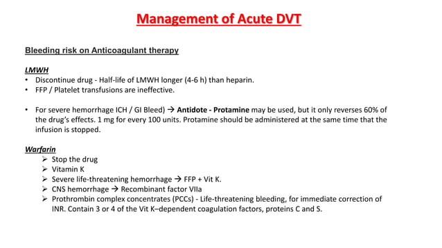 DVT PROPHYLAXIS IN ORTHOPAEDICS | PPTX | Blood Disorders | Diseases and ...