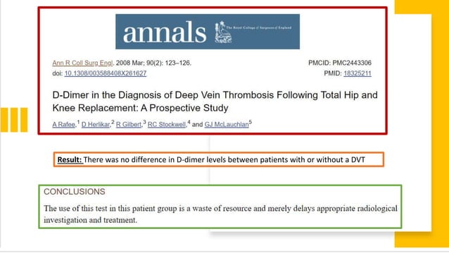 Dvt prophylaxis in orthopaedic surgery | PPTX