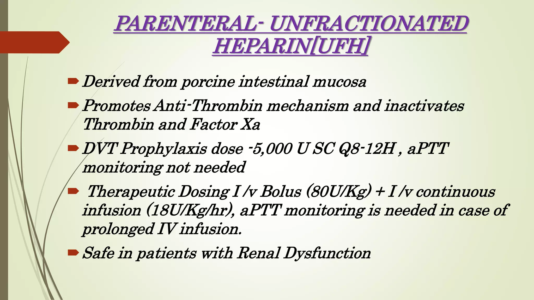 Dvt prophylaxis , treatment and anaesthetic considerations | PPTX