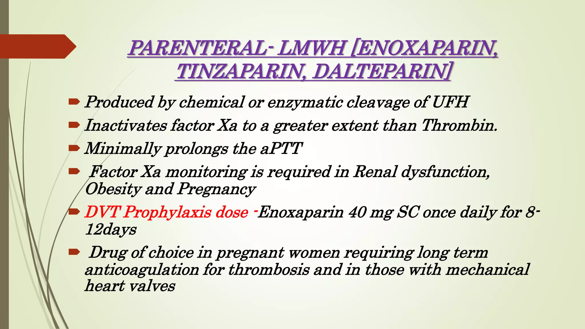 Dvt prophylaxis , treatment and anaesthetic considerations | PPTX