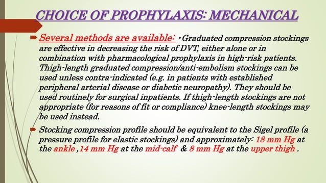 Dvt prophylaxis , treatment and anaesthetic considerations | PPTX ...