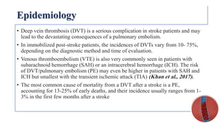 Deep Vein Thrombosis in stroke patients | PPT