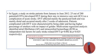 Deep Vein Thrombosis in stroke patients | PDF