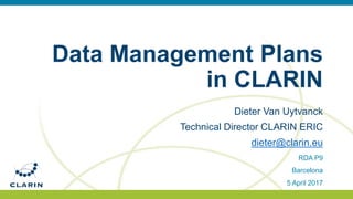 Data Management Plans in CLARIN | PPTX | Databases | Computer Software and Applications