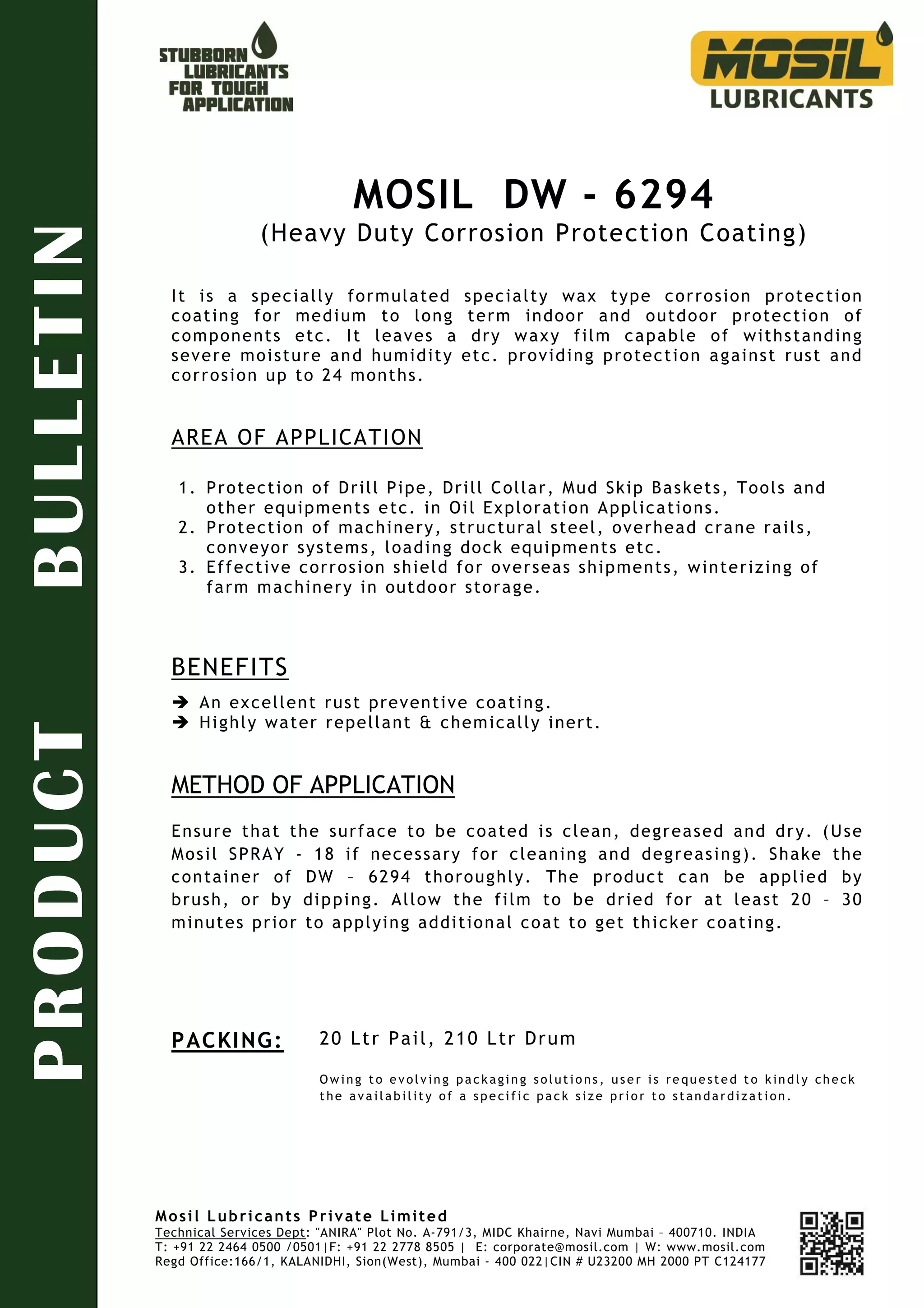 Corrosion Protection by Mosil Lubricant | PDF