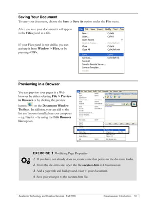 Dw cs3-introduction | PDF | Web Design and HTML | Internet