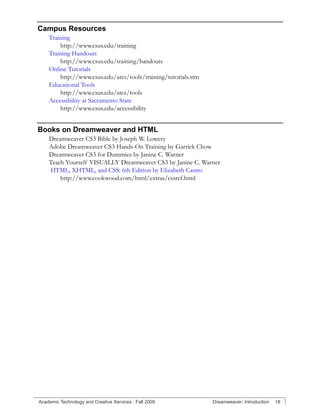 Dw cs3-introduction | PDF | Web Design and HTML | Internet