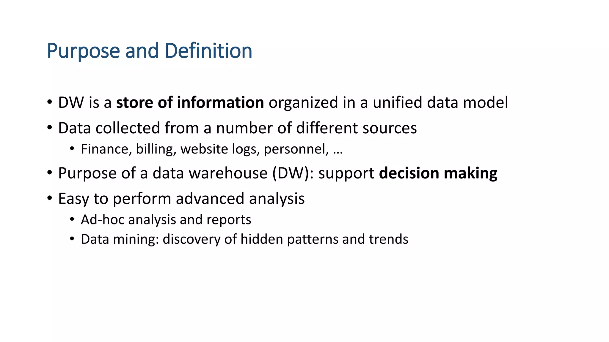 Introduction to Data Warehouse | PDF