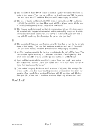 Rule of three word problems - Worksheet one | PDF