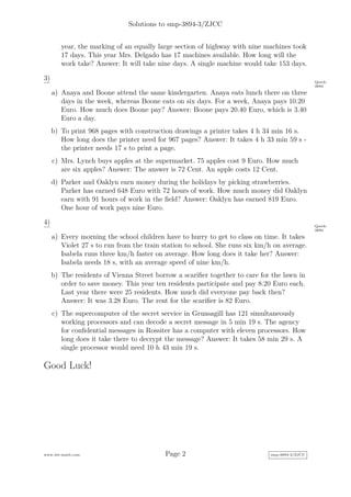 Rule of three word problems - Worksheet three - Answers | PDF