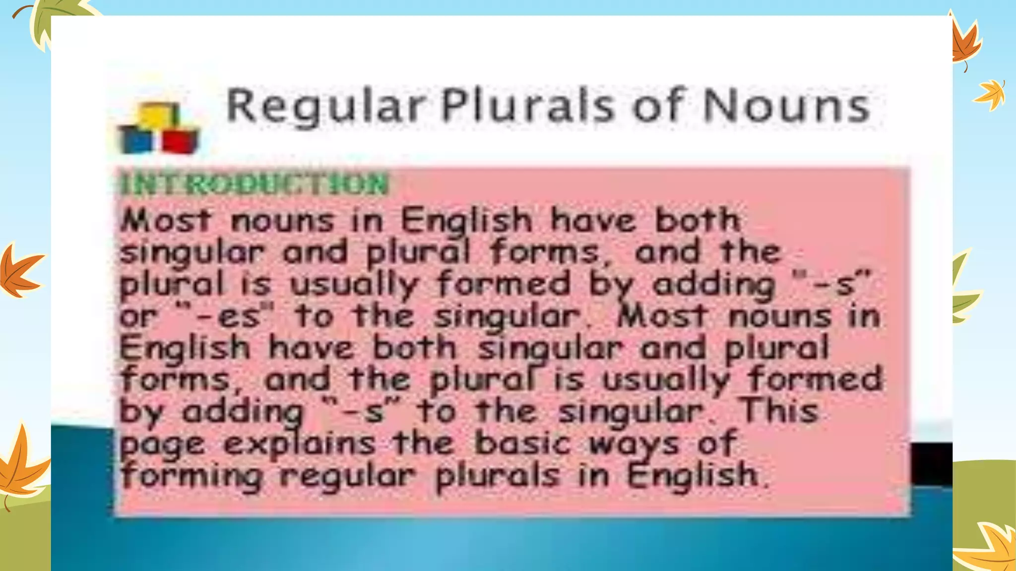 Irregular Plural Nouns | PPT