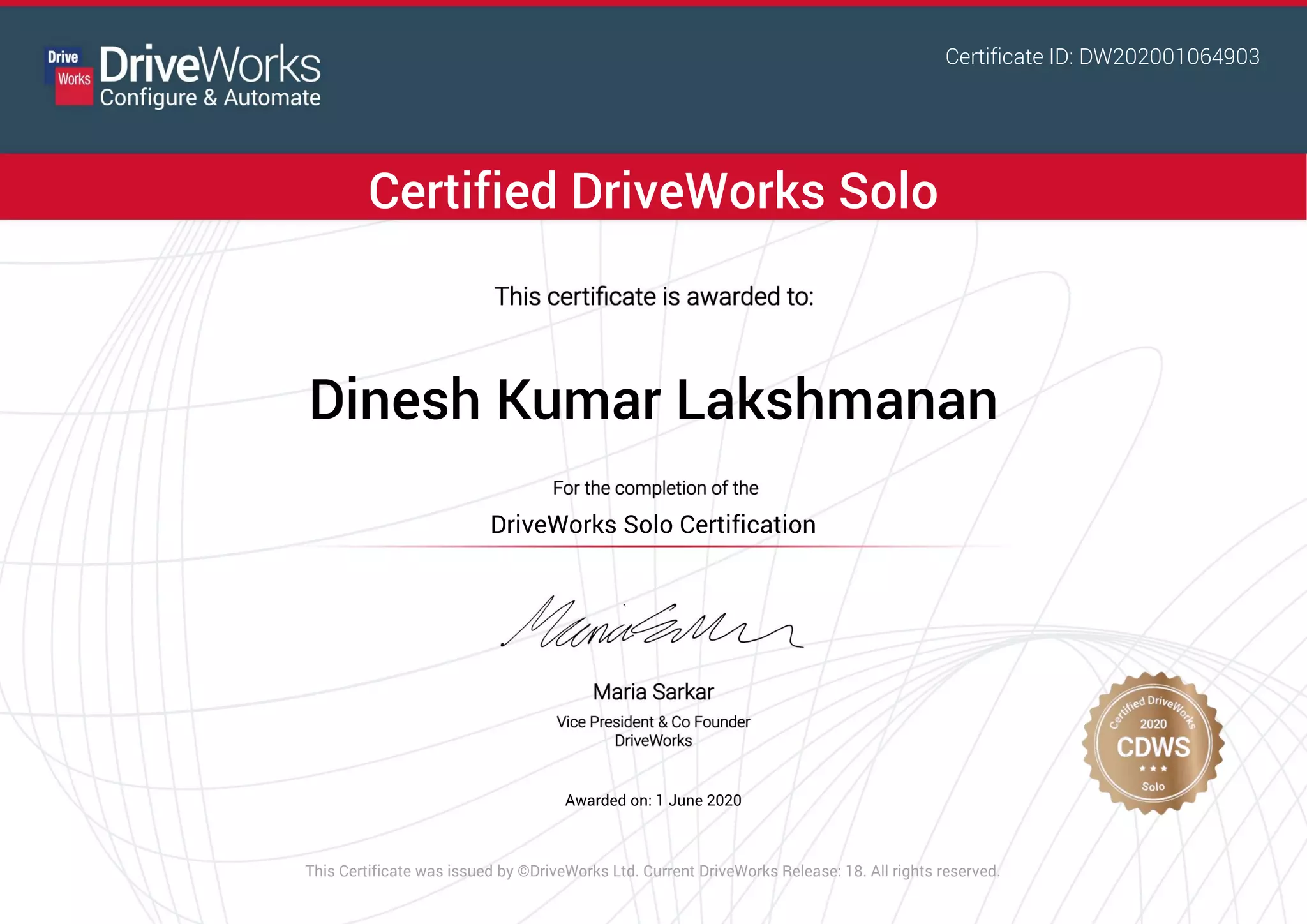 DriveWorks Solo Certification | PDF