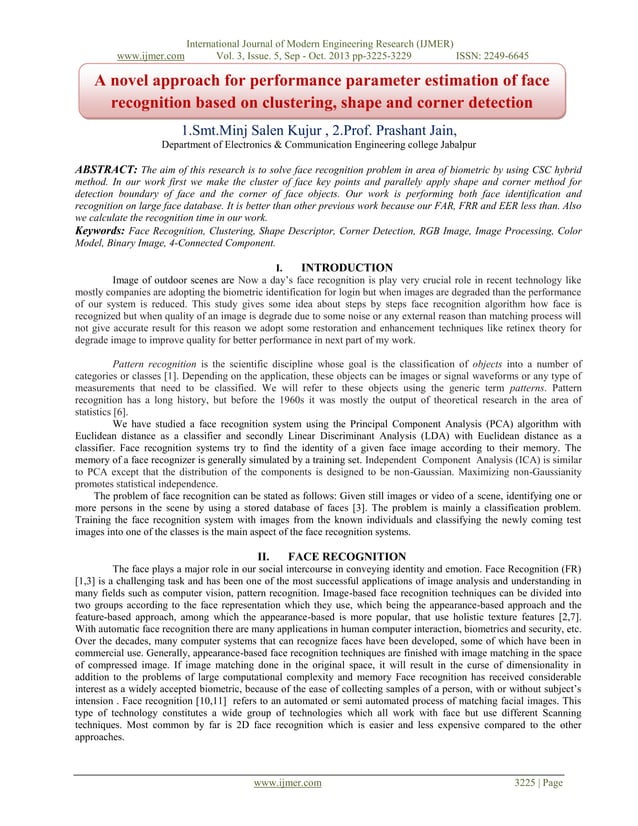 A novel approach for performance parameter estimation of face recognition based on clustering ...