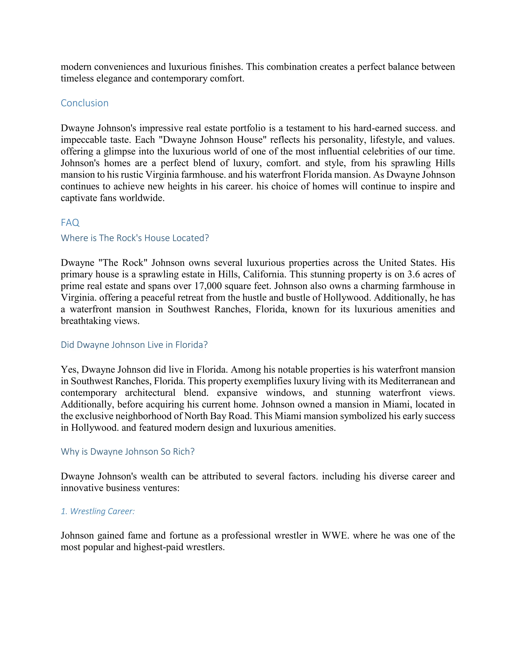 Dwayne Johnson House: A Look Inside the Luxurious Homes of “The Rock ...