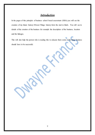 Dwayne francis pob sba final ( cxc ) | DOCX