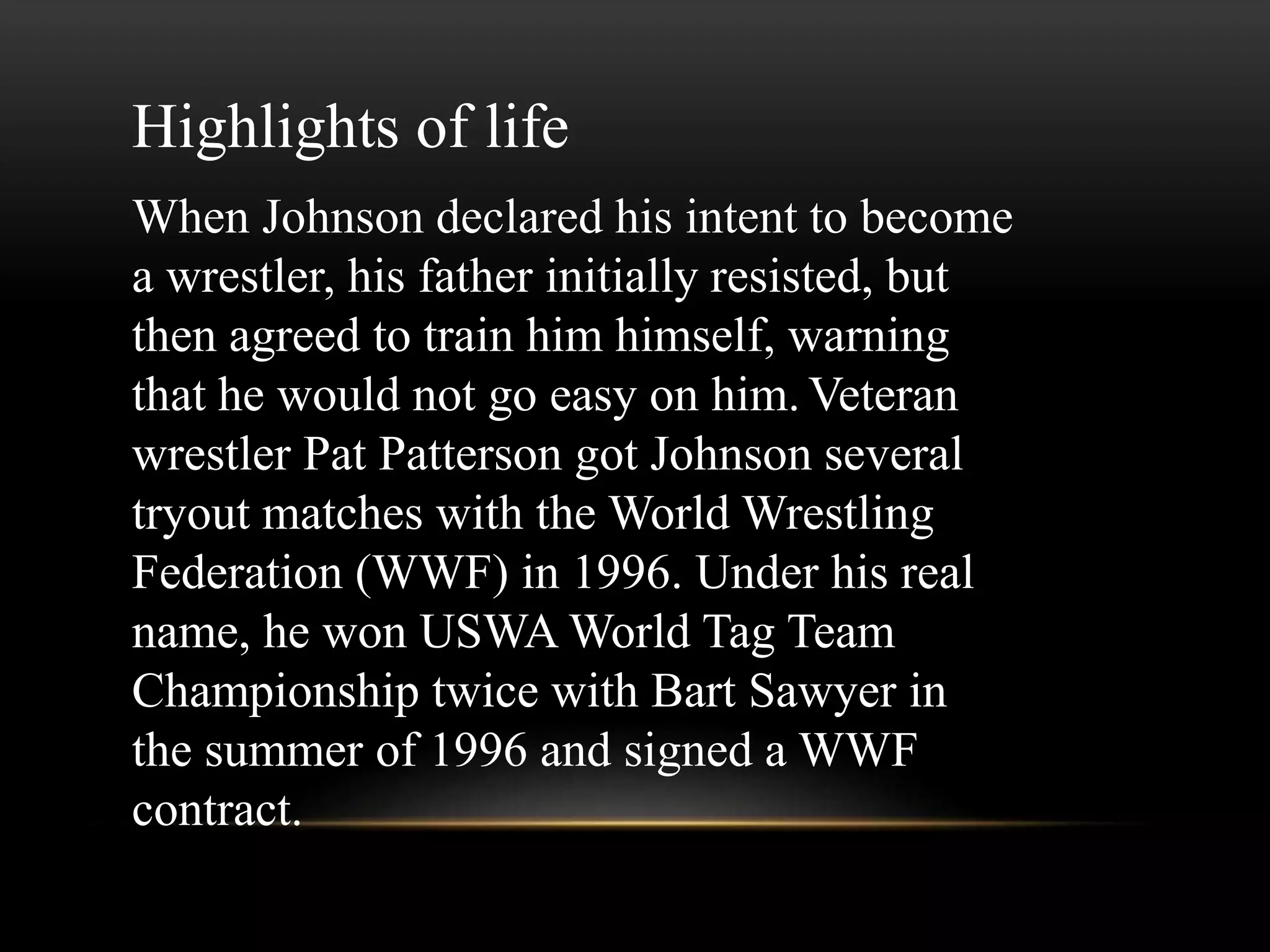 Dwayne the rock johnson | PPTX