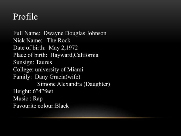 Dwayne the rock johnson | PPTX