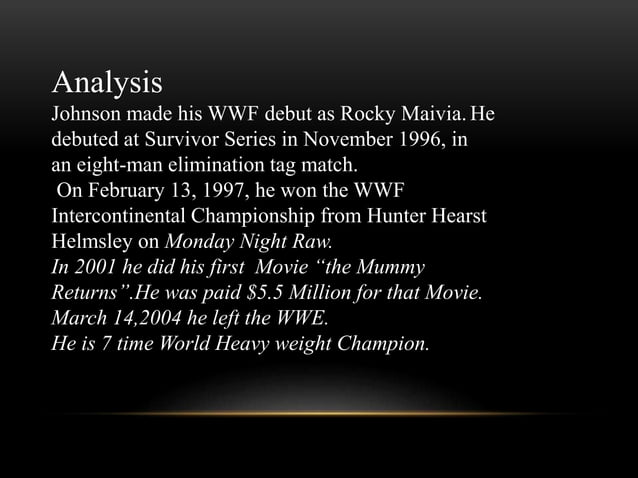 Dwayne the rock johnson | PPTX