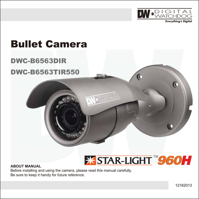 Digital Watchdog DWC-B6563DIR User Manual | PDF | Cameras and Camcorders | Consumer Electronics