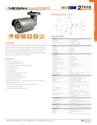 Digital Watchdog DWC-MB721M8TIR Data Sheet | PDF