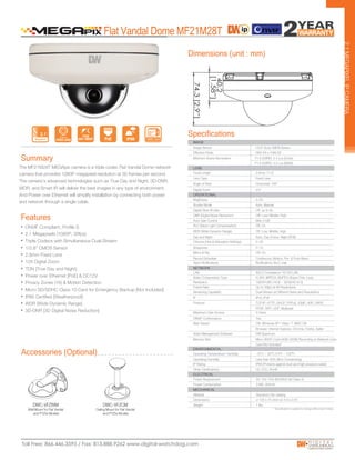 Digital Watchdog DWC-MF21M28T Data Sheet | PDF | Cameras and Camcorders ...