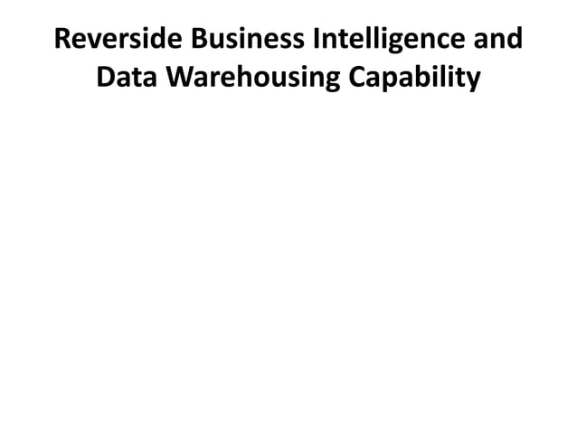 Dw capabilities | PPTX | Databases | Computer Software and Applications