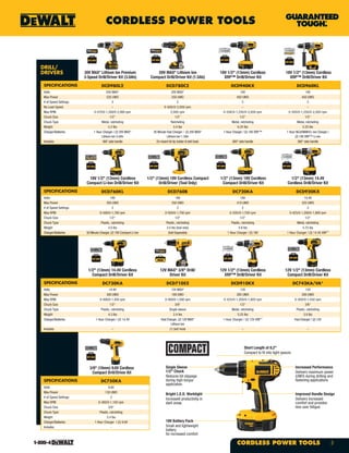 DeWalt Cordless PowerTools Catalogue | PDF