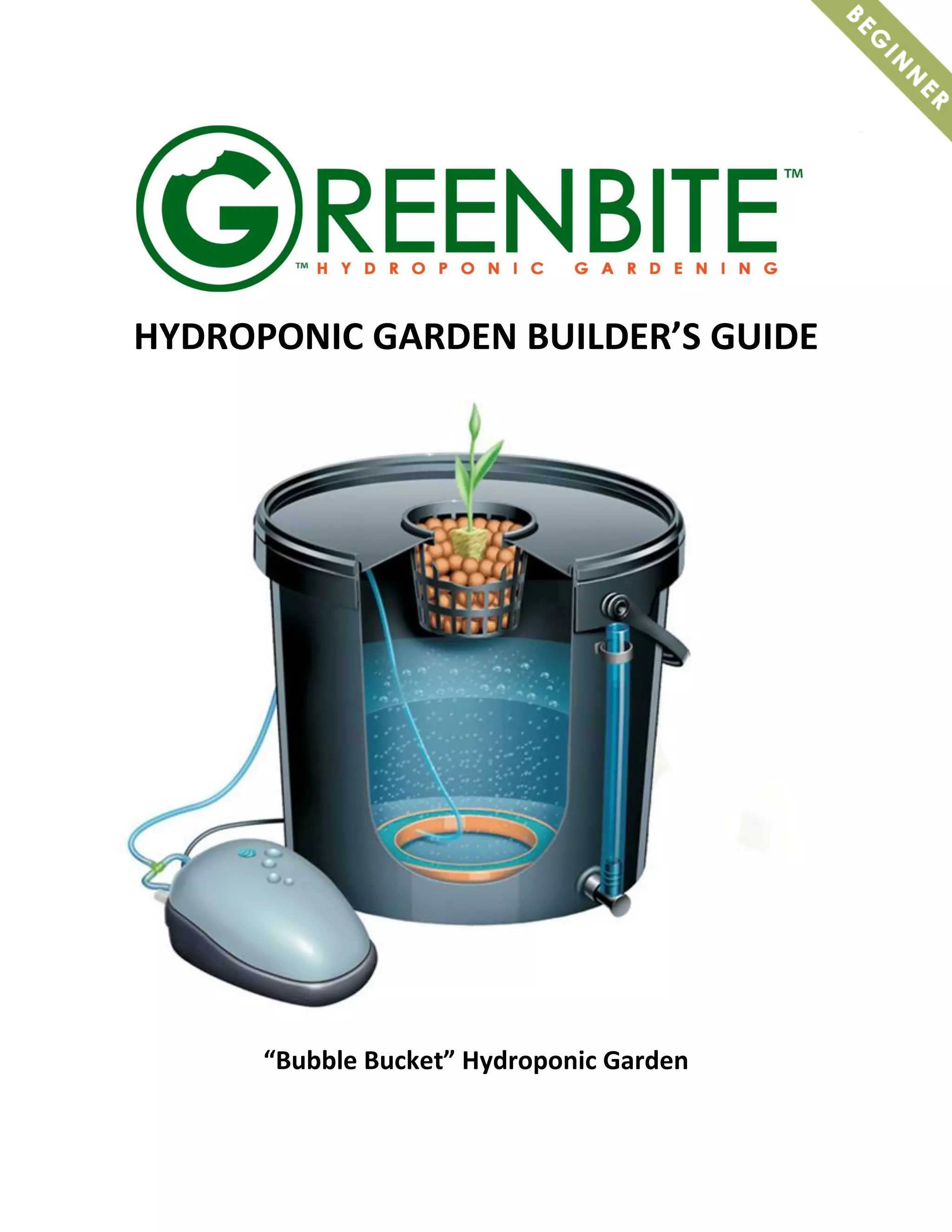 Hydroponic Gardening Bubble Bucket DIY Builder's Guide | PDF