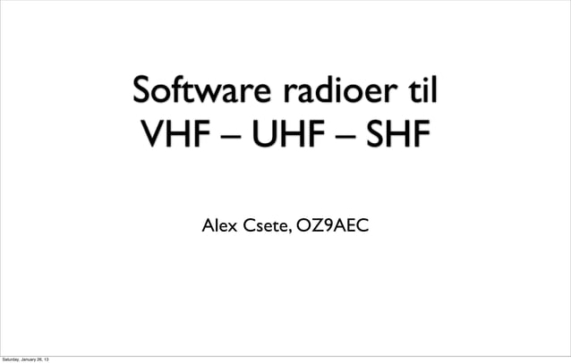 Software Defined Radios for VHF, UHF and SHF | PDF | Operating Systems ...