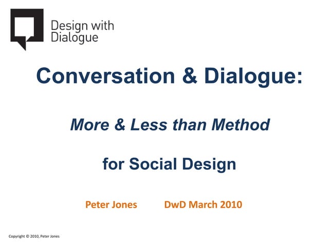 Design with Dialogue: Conversation & Dialogue | PDF