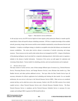 DWDM-RAM: An Architecture for Data Intensive Service Enabled by Next Generation Dynamic Optical ...
