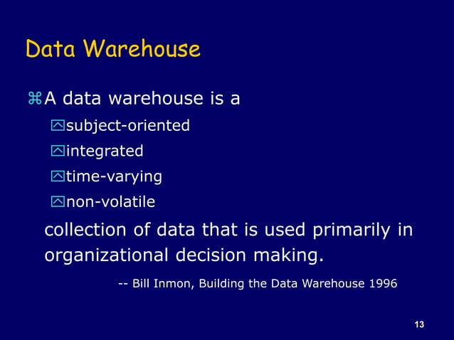 UNIT - 1 : Part 1: Data Warehousing and Data Mining | PPT | Databases | Computer Software and ...