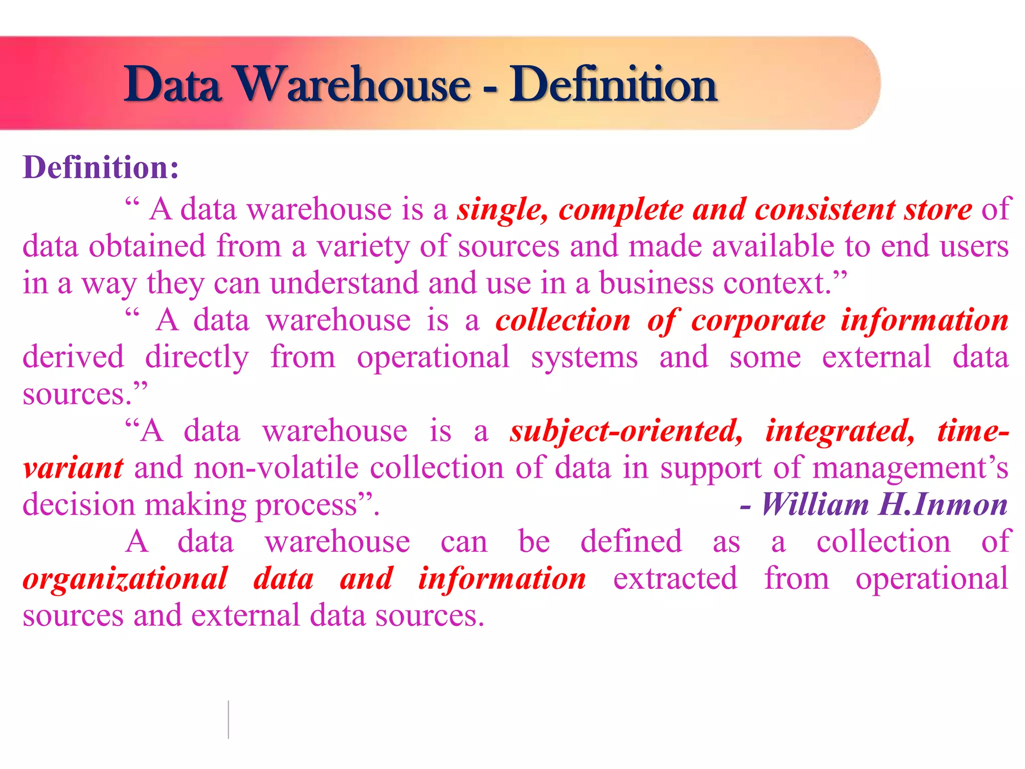 Introduction to Data Warehouse | PDF