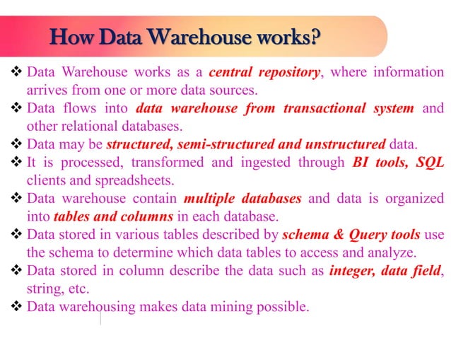 Introduction to Data Warehouse | PDF | Databases | Computer Software ...