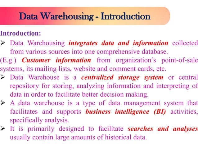 Introduction to Data Warehouse | PDF | Databases | Computer Software ...
