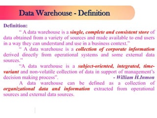 Introduction to Data Warehouse | PDF