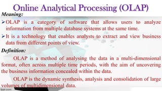 OLAP in Data Warehouse | PDF