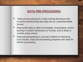 DATA PREPROCESSING AND DATA CLEANSING | PPTX