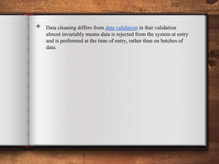 DATA PREPROCESSING AND DATA CLEANSING | PPTX