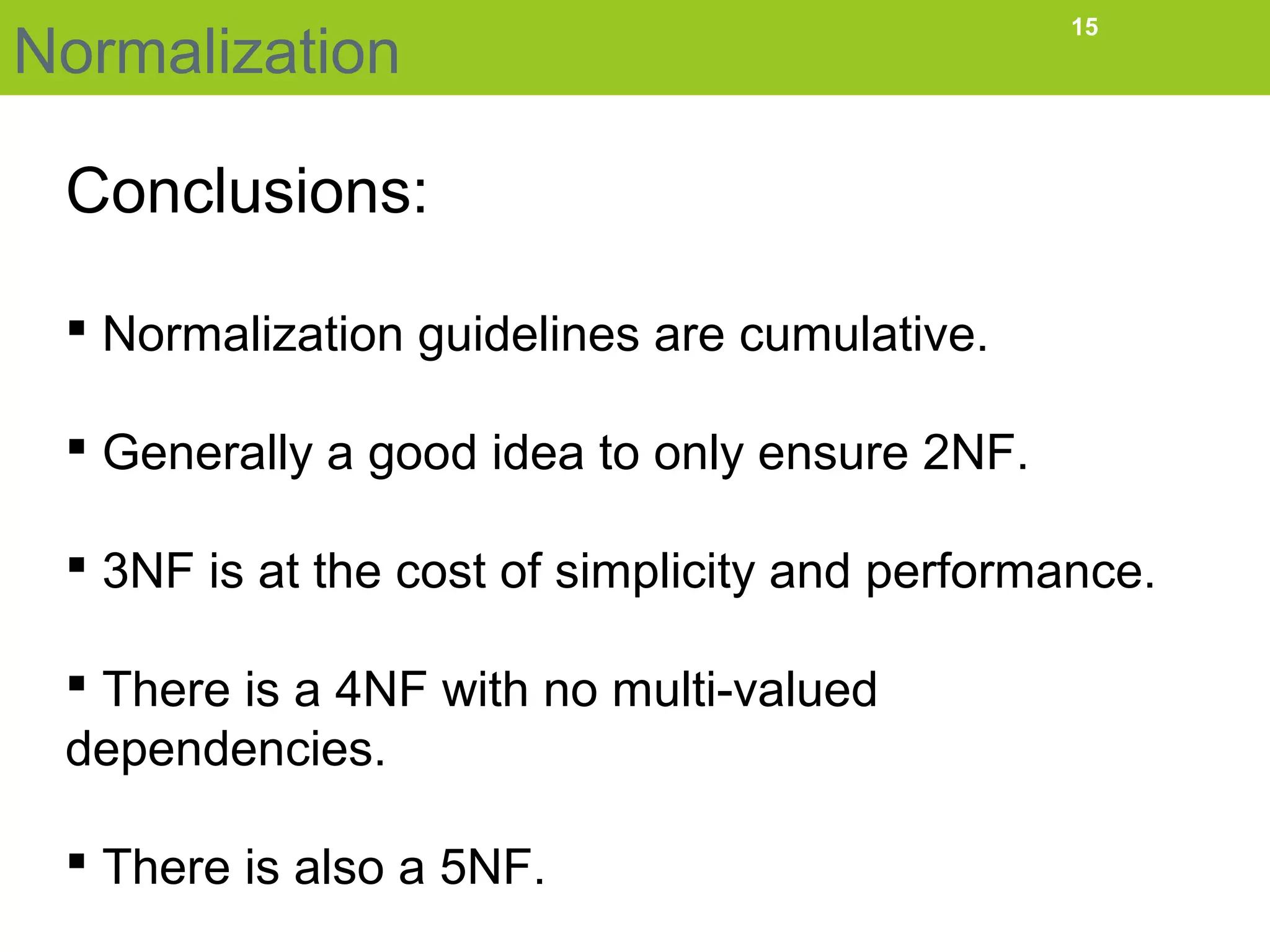 Dwh lecture-06-normalization | PPT