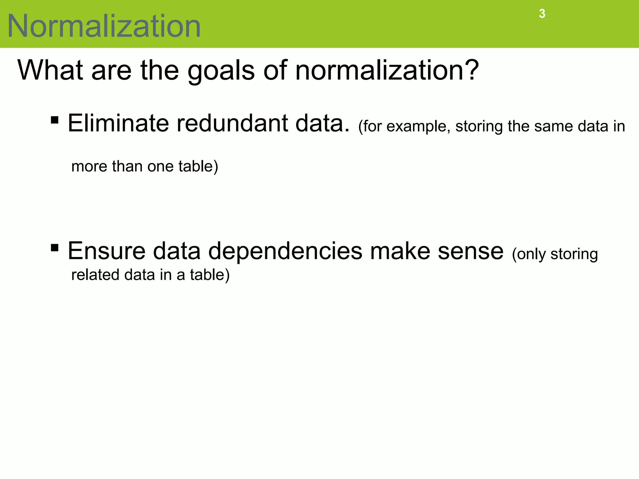 Dwh lecture-06-normalization | PPT